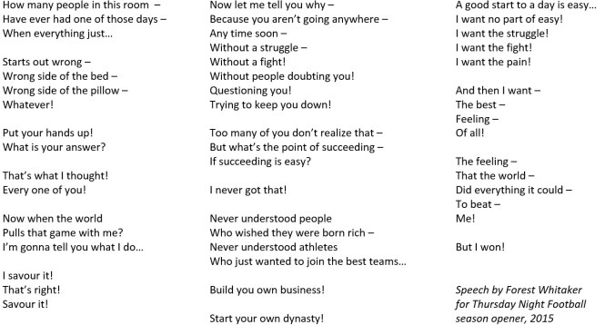 Text for Inspirational Pre-game Speech from Thursday Night Football ...